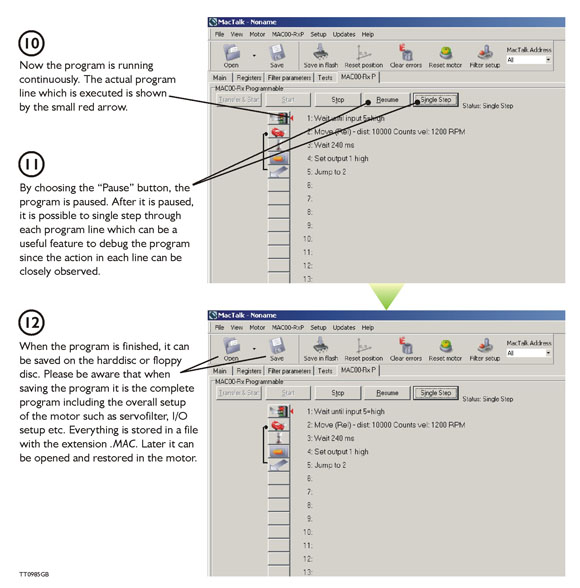 Programming of QuickStep motors with MacTalk Nano PLC